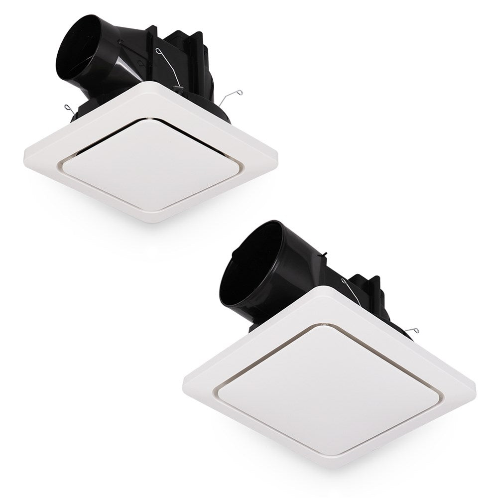 270-350m³/hr Eclipse Square Ducted Exhaust Fan 240mm, 290mm in White