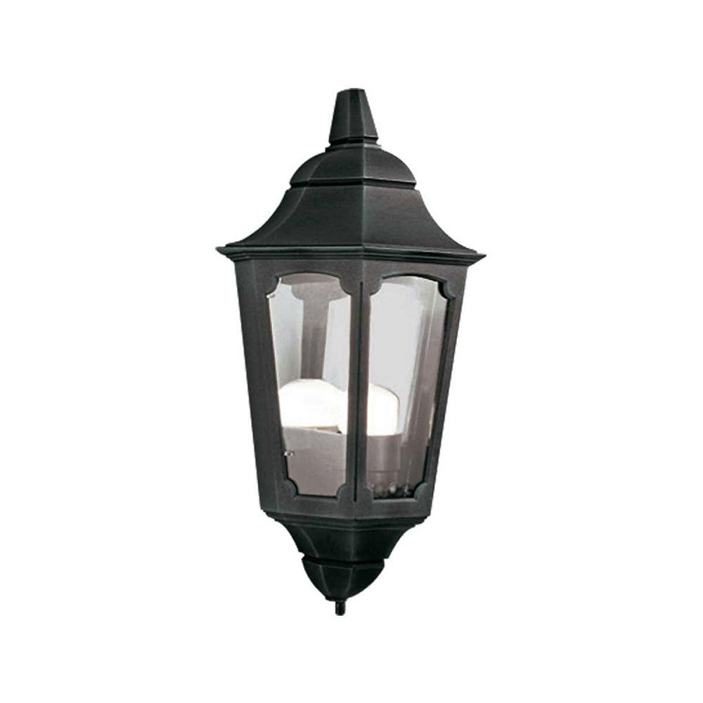 Elstead Parish Half Lantern E27 IP44 in Black Elstead Lighting