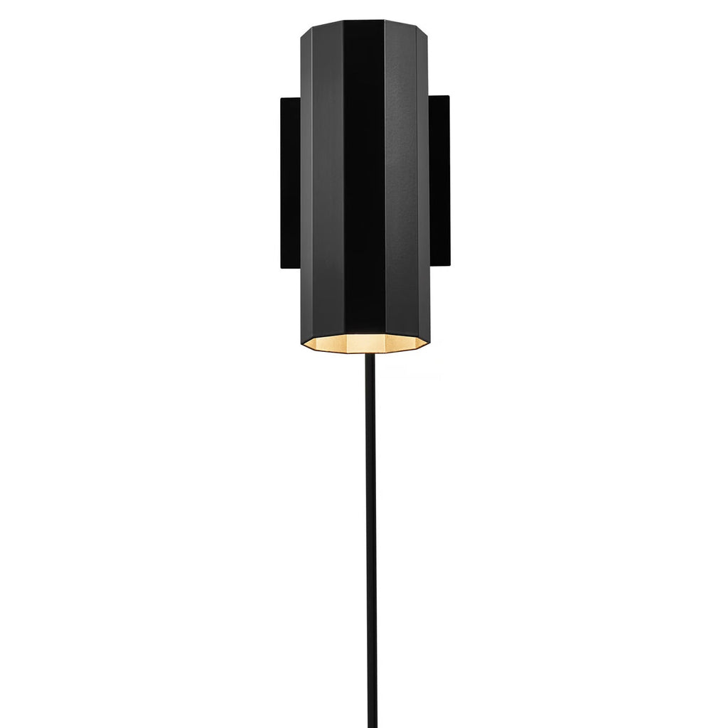 Alanis Indoor Wall Light 1Lt in Black, Brass - The Lighting Outlet