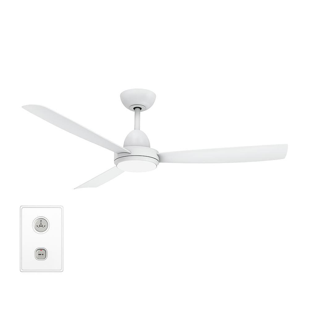 48" Legend DC Ceiling Fan Matt White with Light MLDC1233W Martec Light