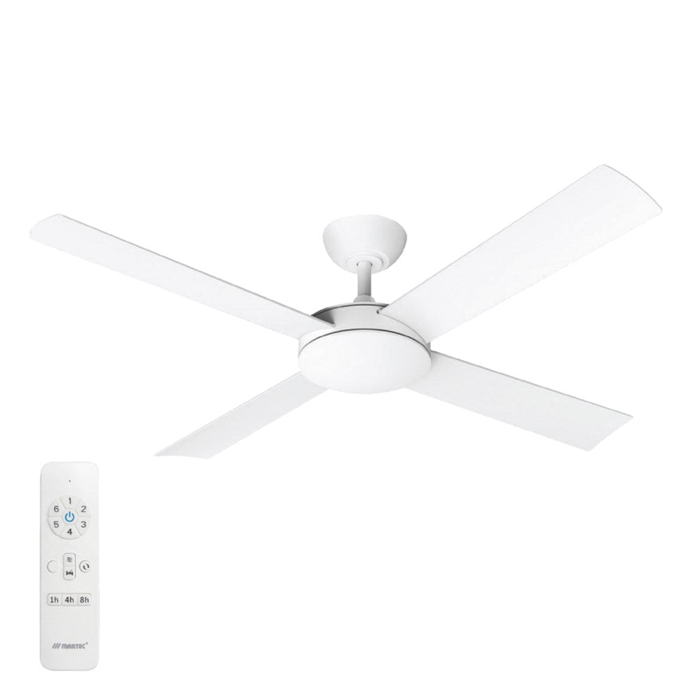 48" Quantum DC Ceiling Fan Matt White MQDC124WR Martec Lighting