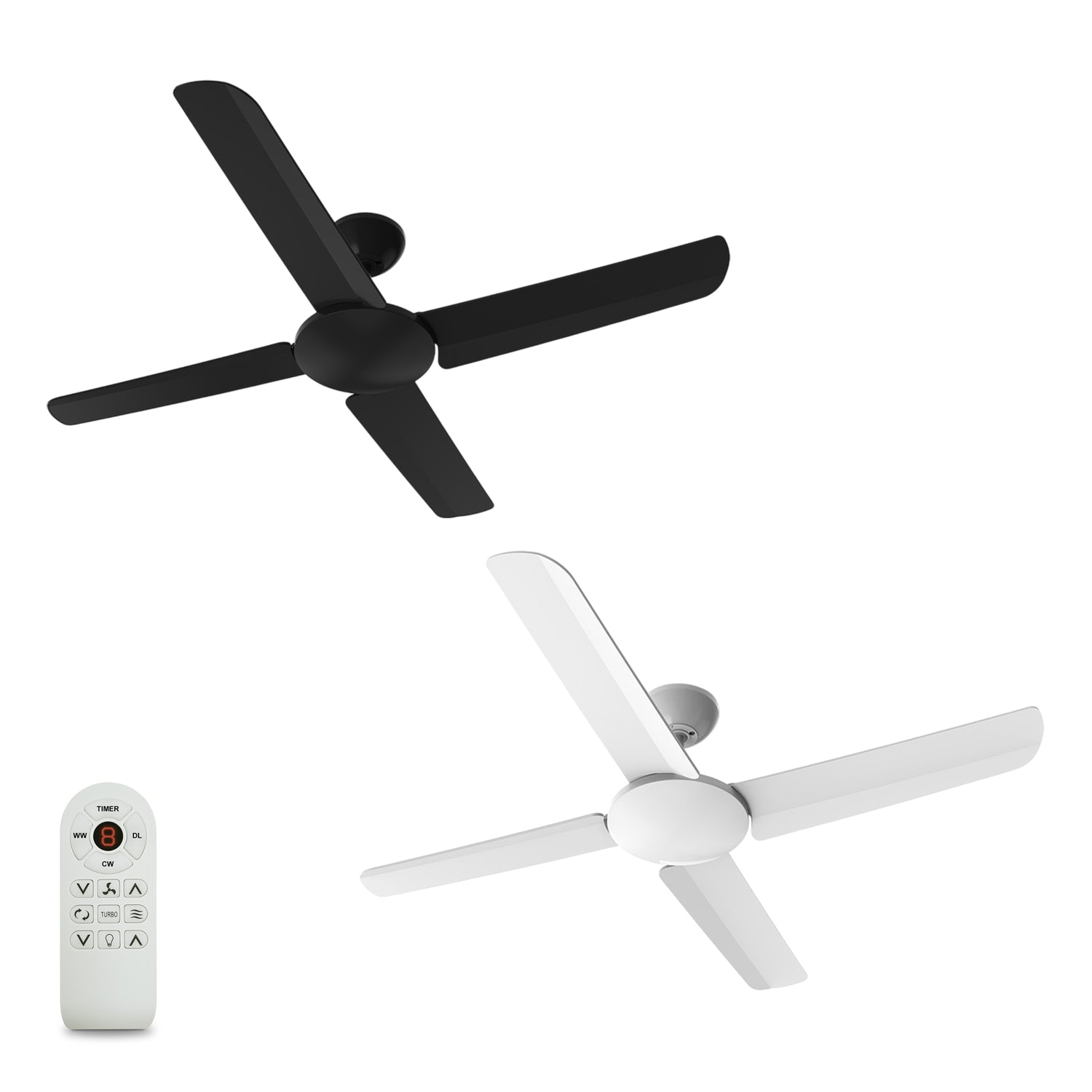 52" Splash DC Ceiling Fan Black, White SPLASH/52 Atom Lighting