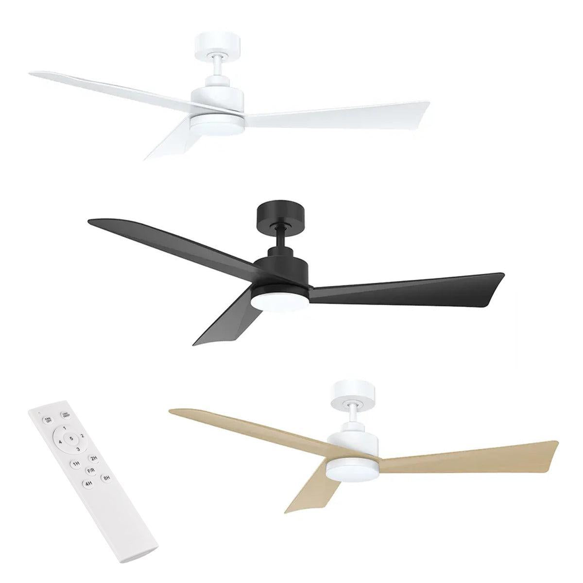 Vencha Lighting 52" Bronte DC Ceiling Fan White, Black, White/Oak,
