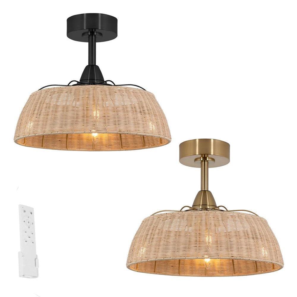 14" Harlow DC Ceiling Fan Black, Gold with Light 5507228, 5507229 Venc