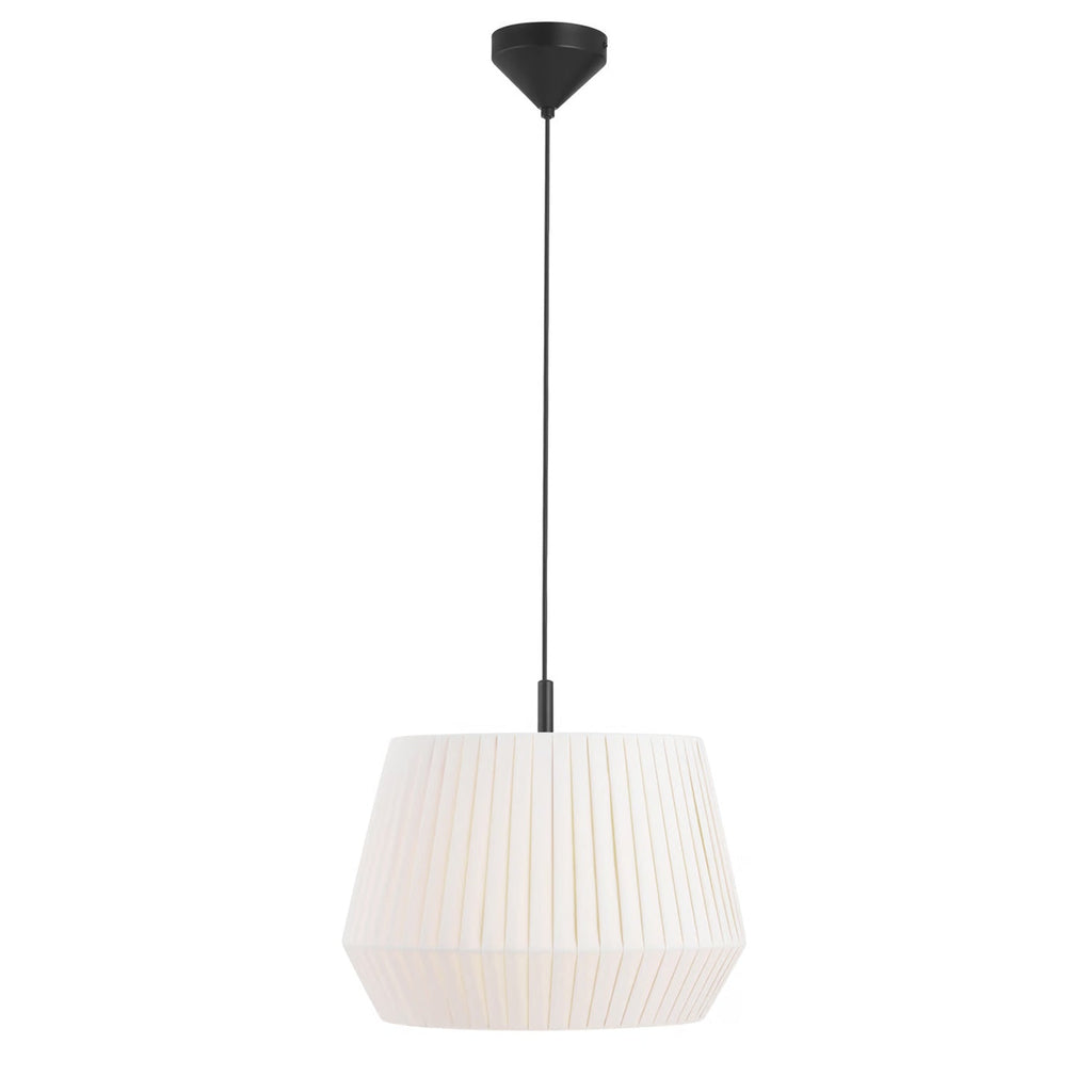 Dicte 40 Pendant Light 1Lt in Beige or White - The Lighting Outlet