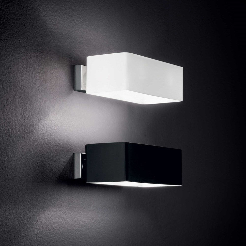 Box Indoor Wall Light 2Lt in Black, White - The Lighting Outlet