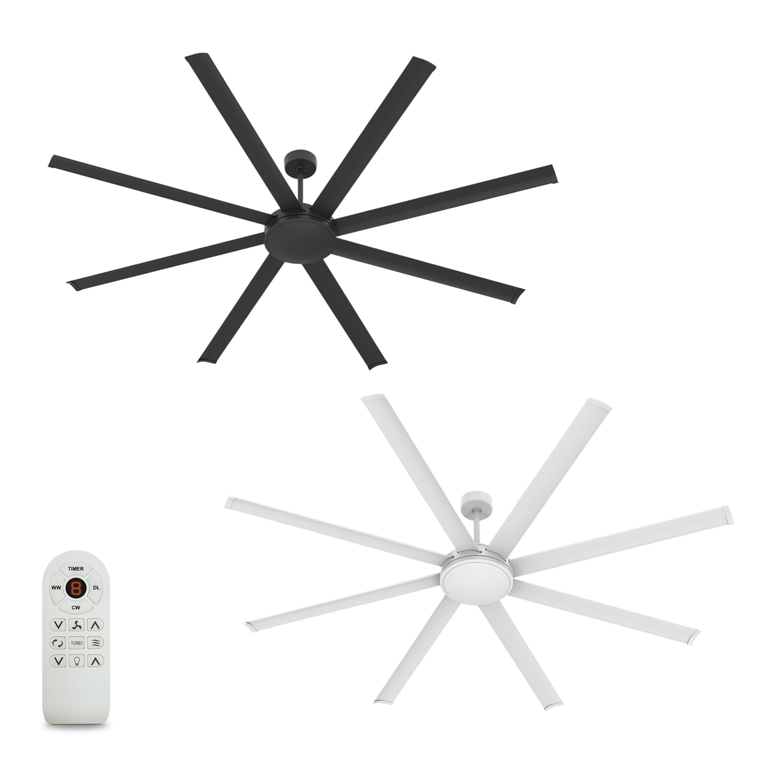 92" Cyclonic DC Ceiling Fan Black, White CYCLONIC/92 Atom Lighting