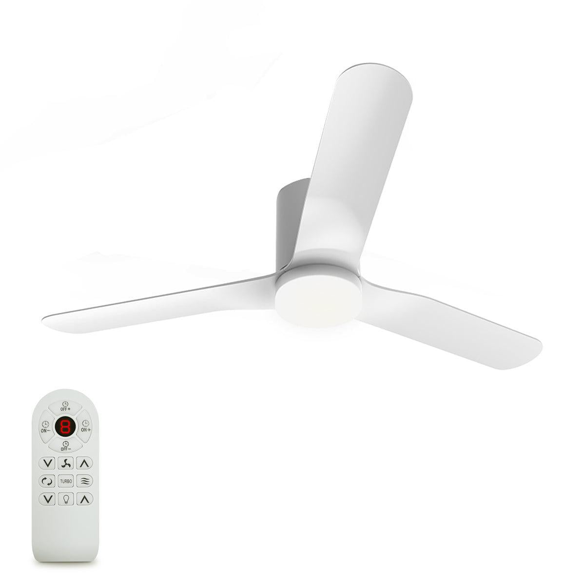 Atom Lighting 52" Anglesea DC Ceiling Fan Satin White with Light