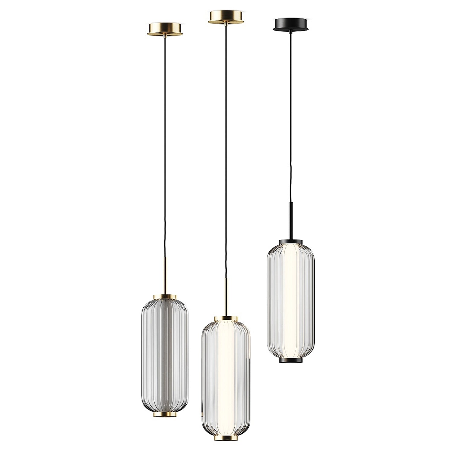 Aromas Del Campo Elma LED Pendant Light 6w Matt Black, Matt Brass