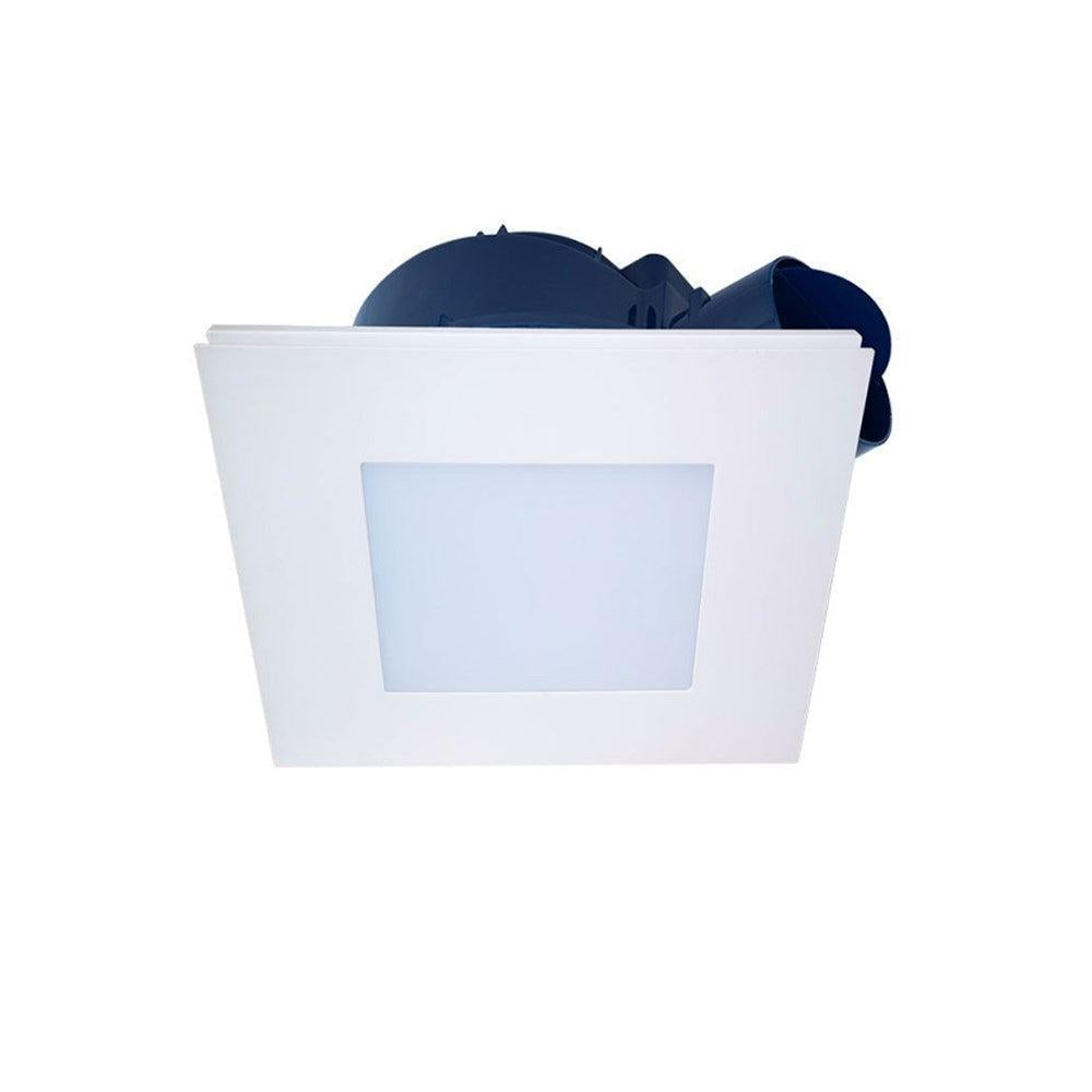 175m³/hr Airbus AC 200 Square Exhaust Fan with CCT LED Panel in White