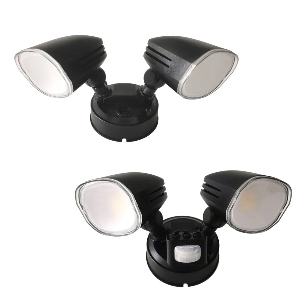 Clarion Twin Outdoor LED Spot Light CCT 20w in Black