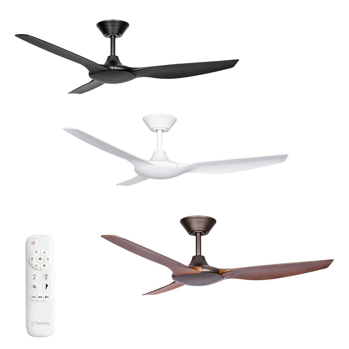 DEL56BK 56" Delta DC Ceiling Fan Black, White, Oil-rubbed Bronze