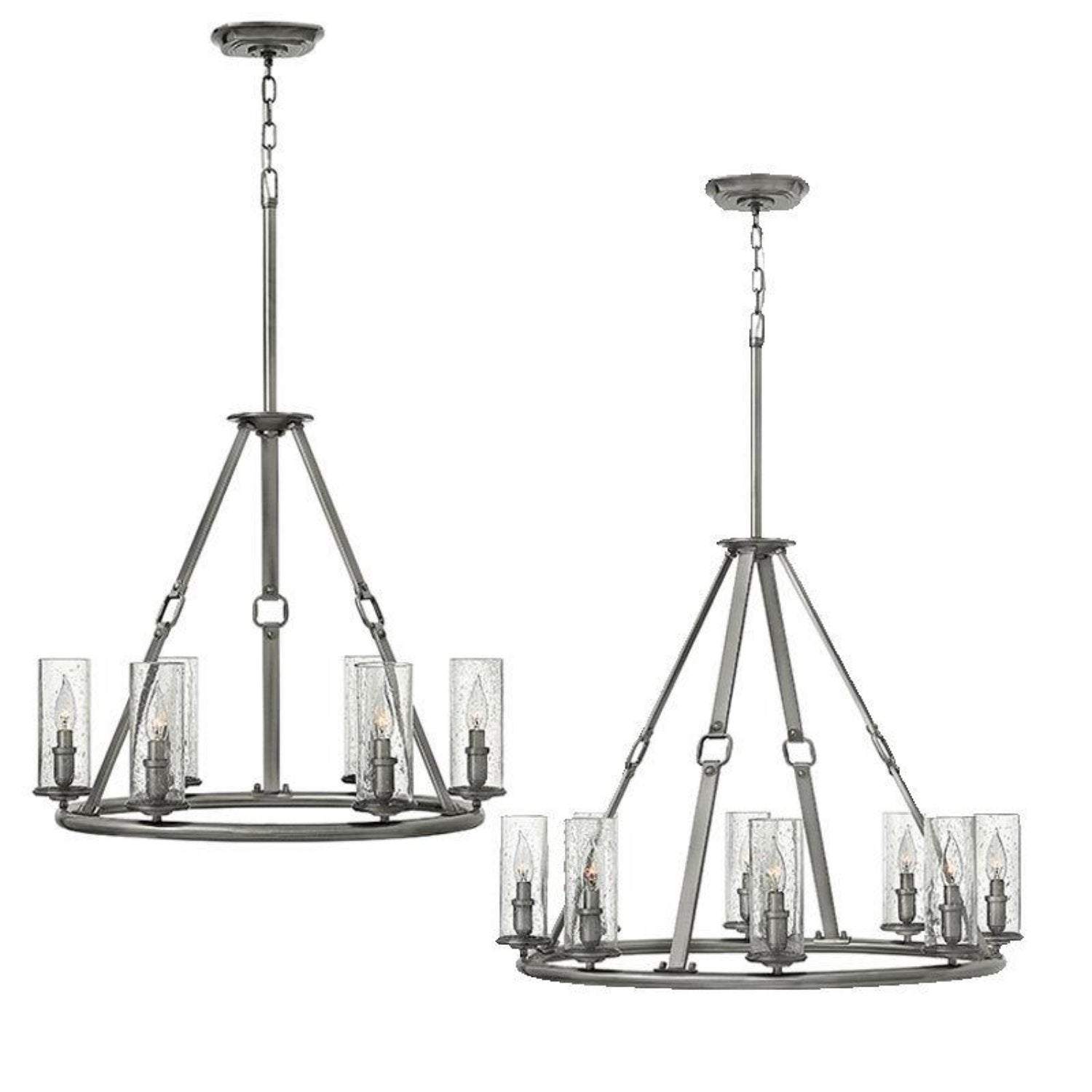 Elstead Dakota 6Lt/8Lt Chandelier E14 in Silver Sand Elstead Lighting