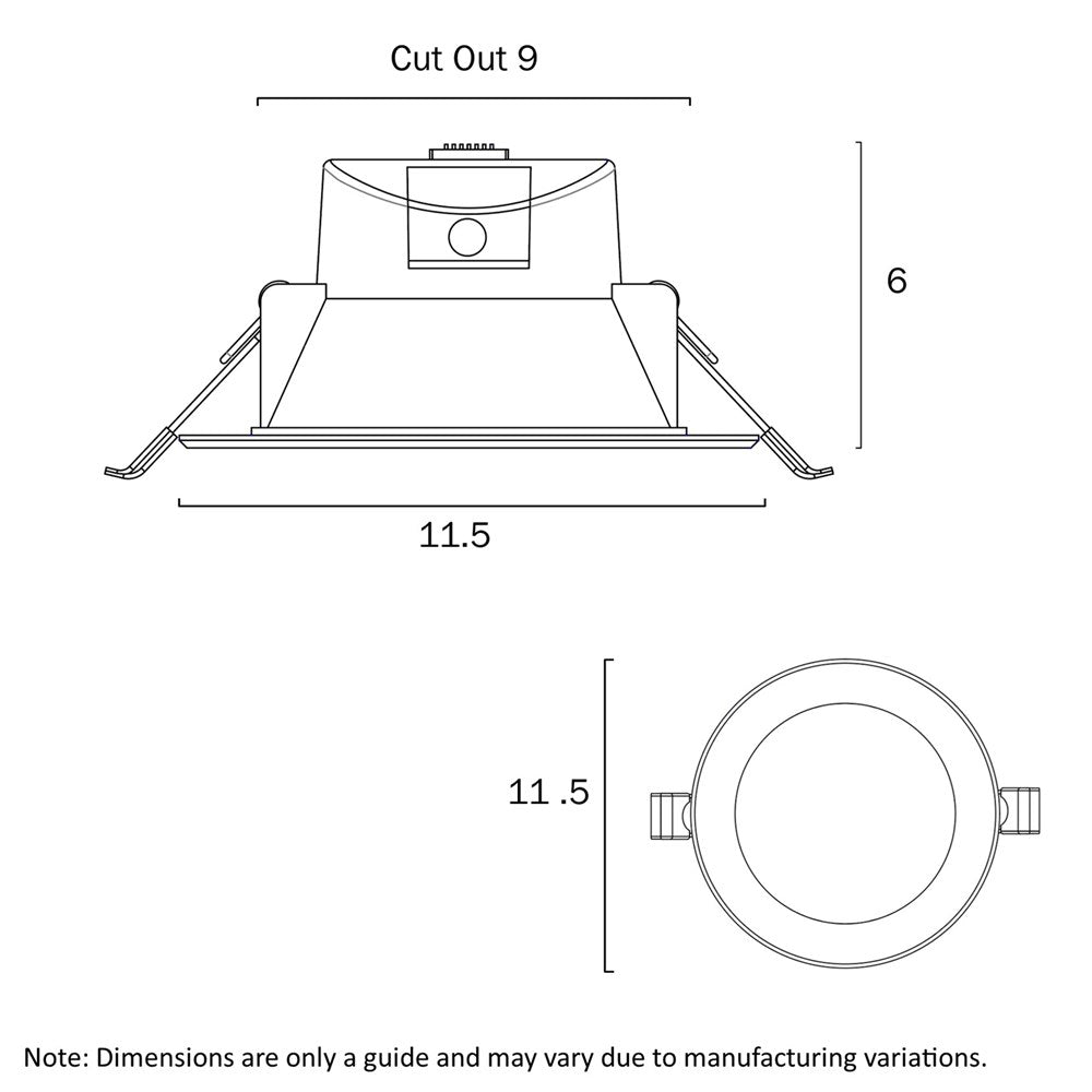 90mm LED Downlight 9w White CCT ELON DL115-WH-3C Telbix Lighting - The ...