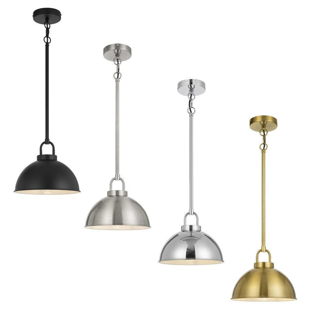 Emerson Pendant Light Small in Black, Nickel, Chrome, Antique Gold