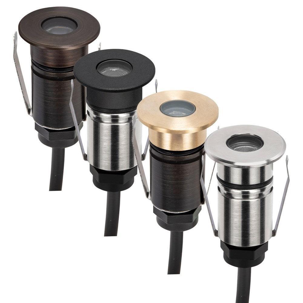 Emit LED Deck Light Trio 25mm in Antique Brass, Black, Brushed Brass o