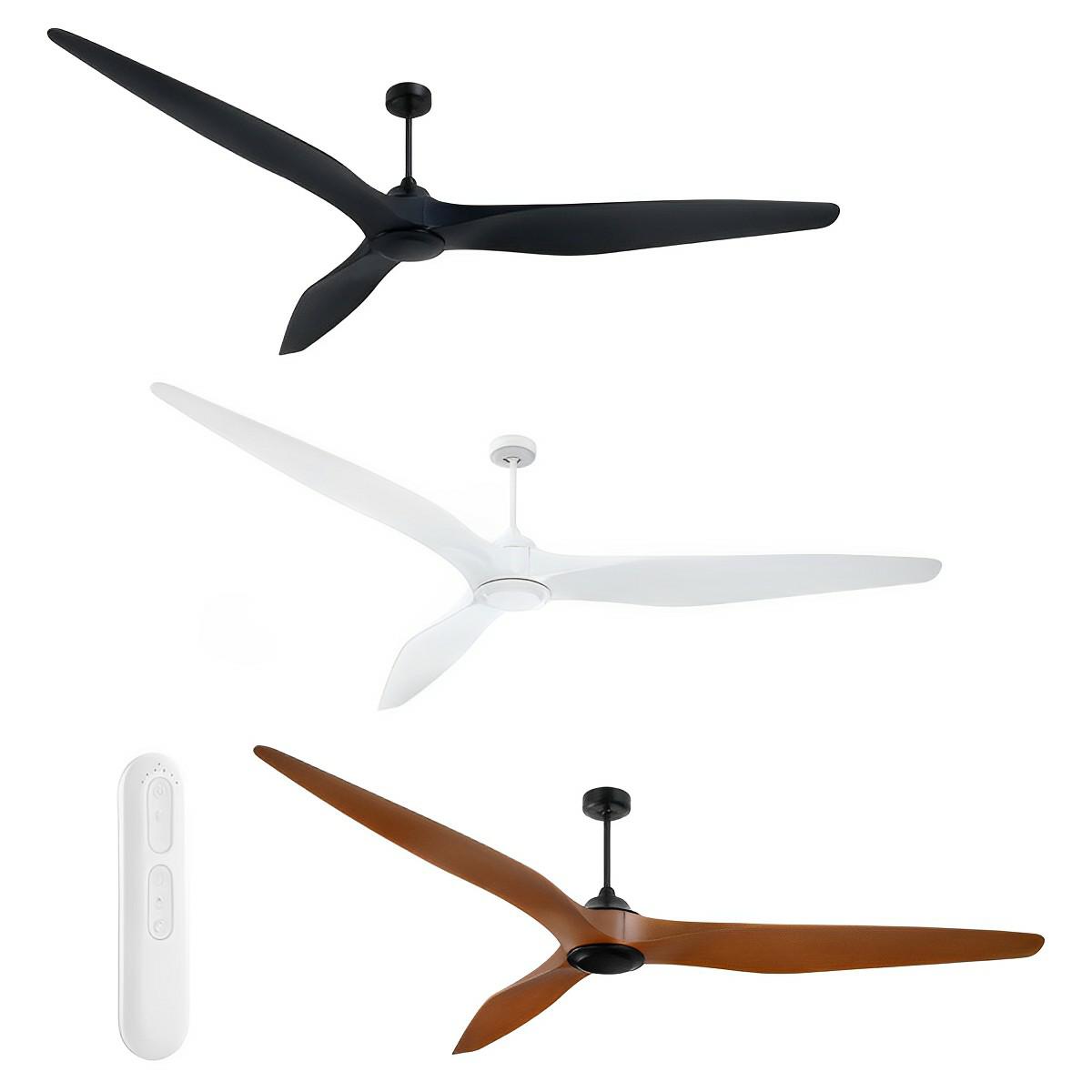 Mercator Lighting 100" Century DC Ceiling Fan Kit Black, Dark Timber,