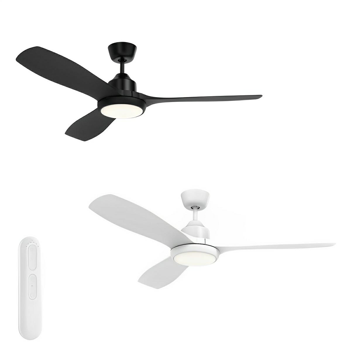Mercator Lighting 52" Raptor DC Ceiling Fan Black, White with Light