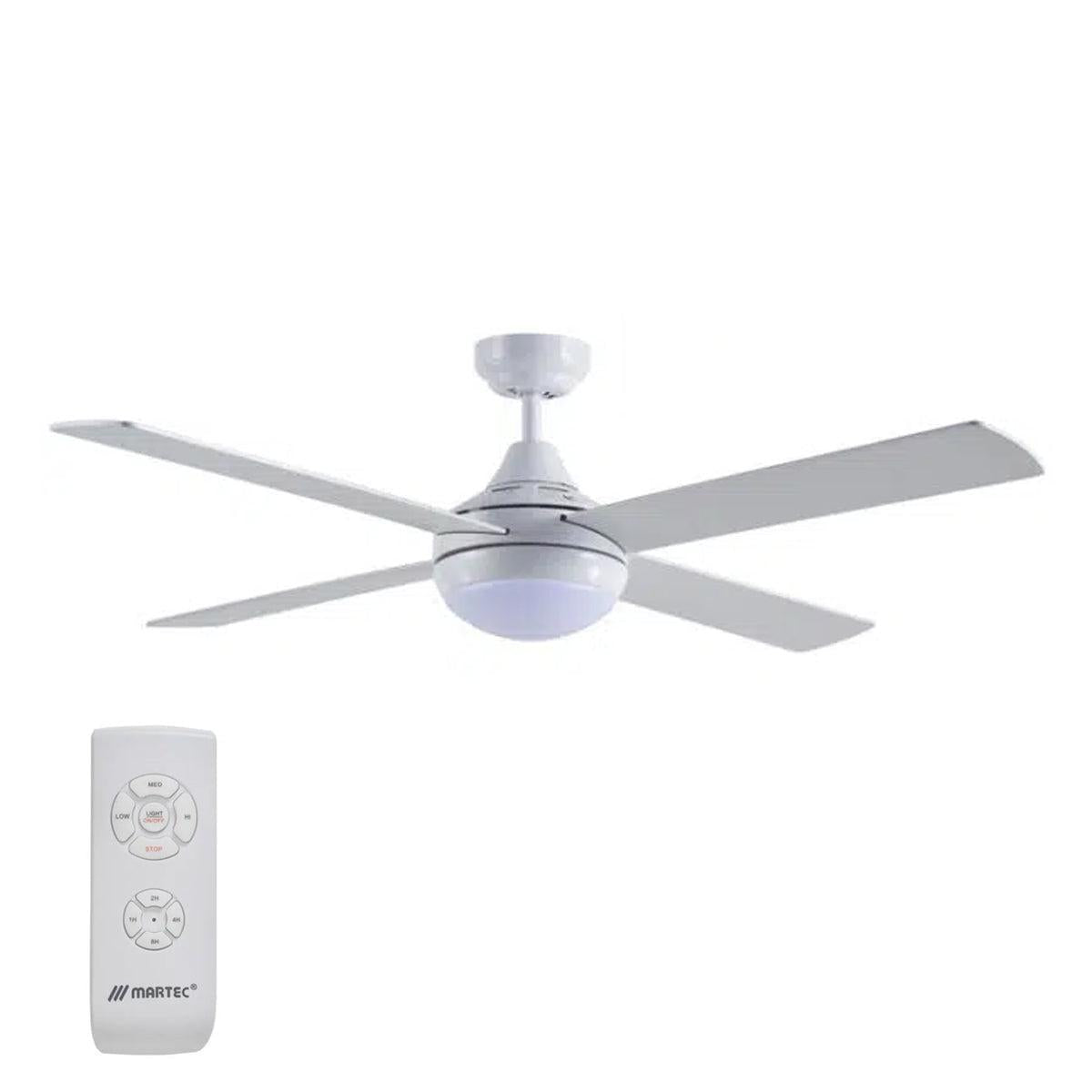 Martec Lighting 48" Link AC Ceiling Fan White with LED Light FSL1243WR
