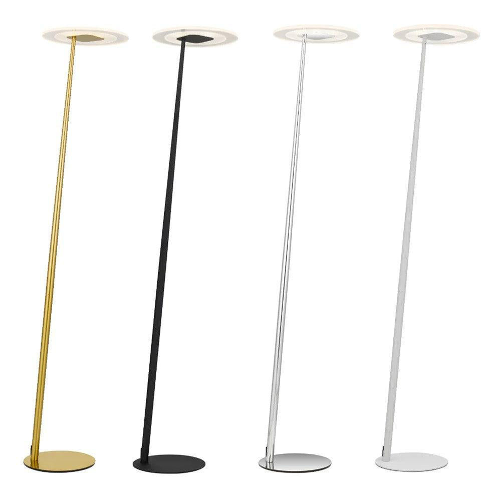 Faro LED Floor Lamp CCT 12w in Antique Gold, Black, Chrome or White