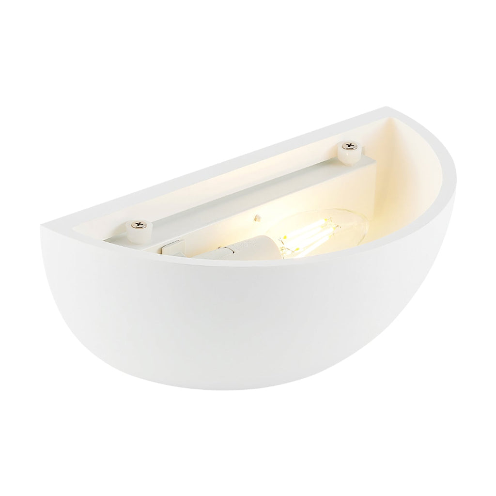 Kimble Gypsum Indoor Wall Light 1Lt in White - The Lighting Outlet