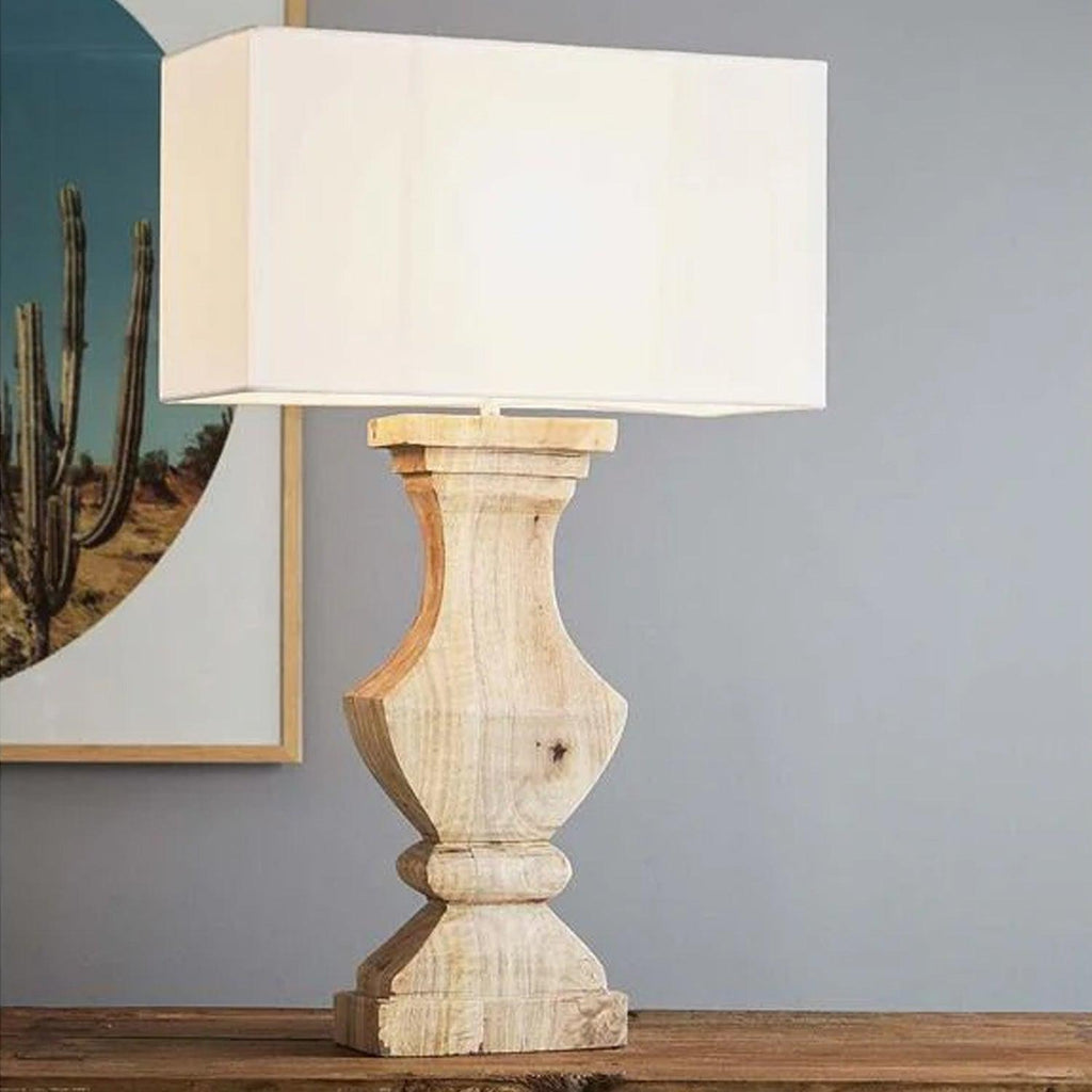 Zaffero | KITZAF14127 | Gilbert Rectangular Wood Ballister Table Lamp ...