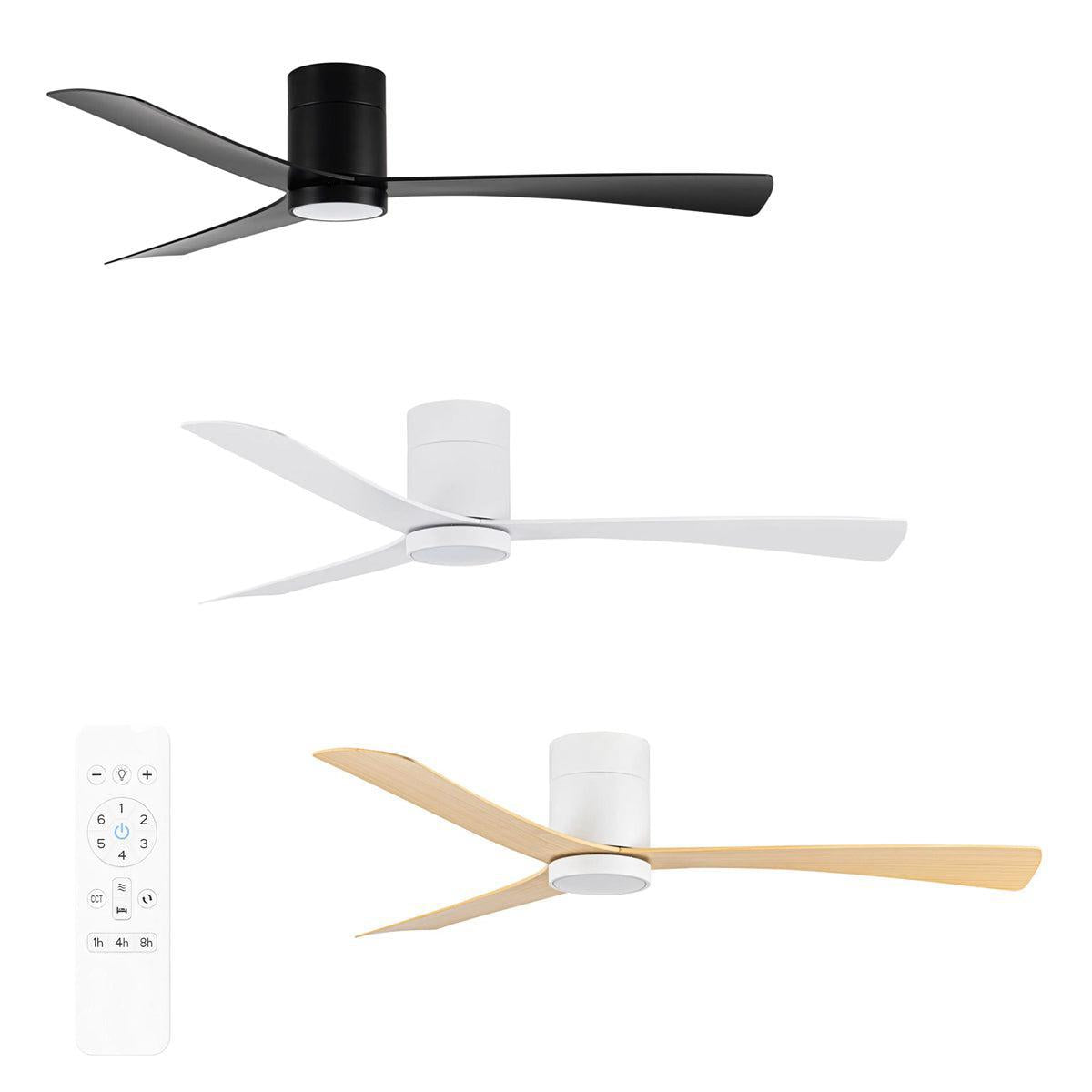 Martec Lighting 52" Metro DC Ceiling Fan Matt Black, Matt White,