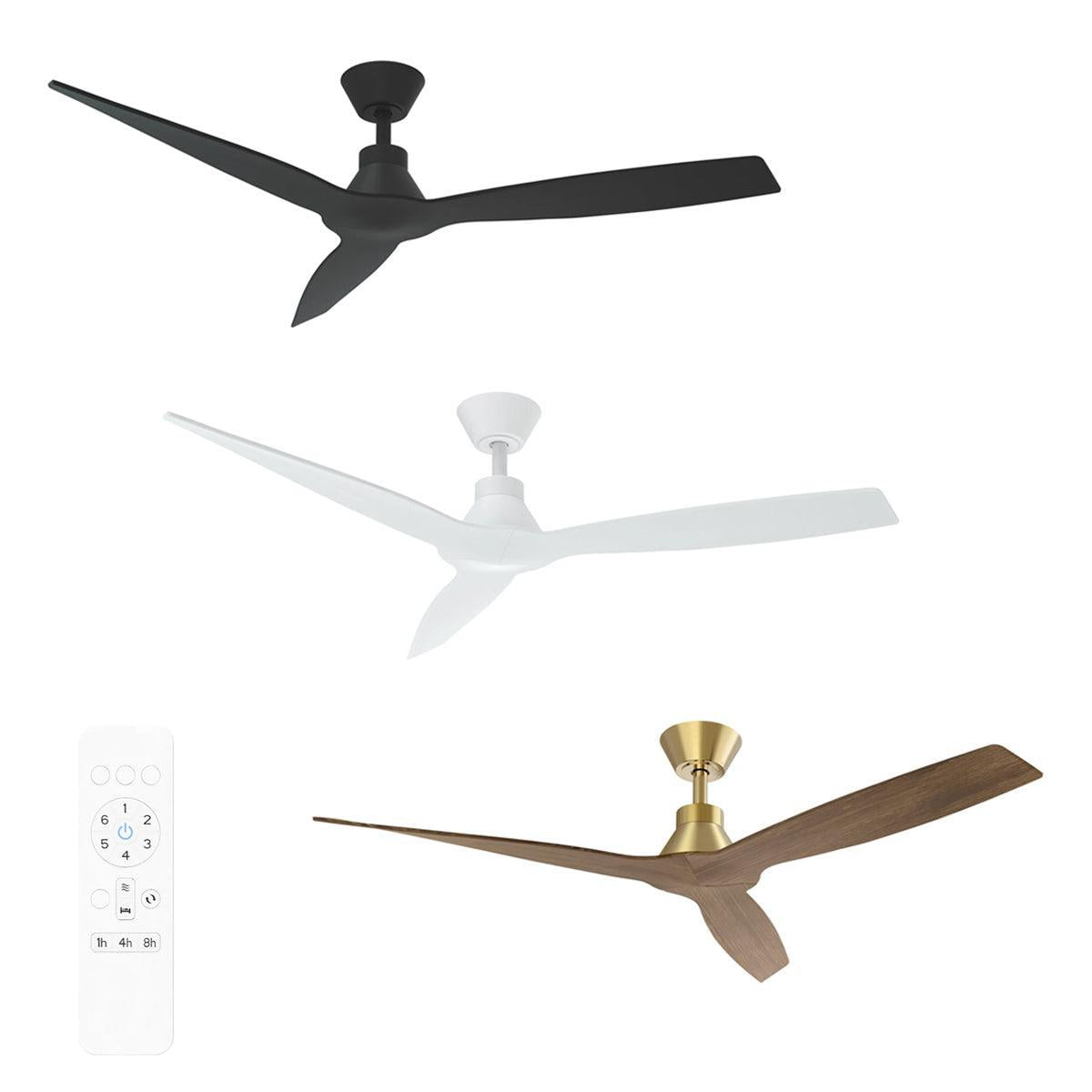 Martec Lighting 52" Triumph DC Ceiling Fan Matt Black, Matt White,