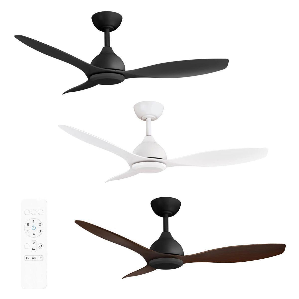 Martec Lighting 48" Elite Smart WIFI DC Ceiling Fan Black, White,