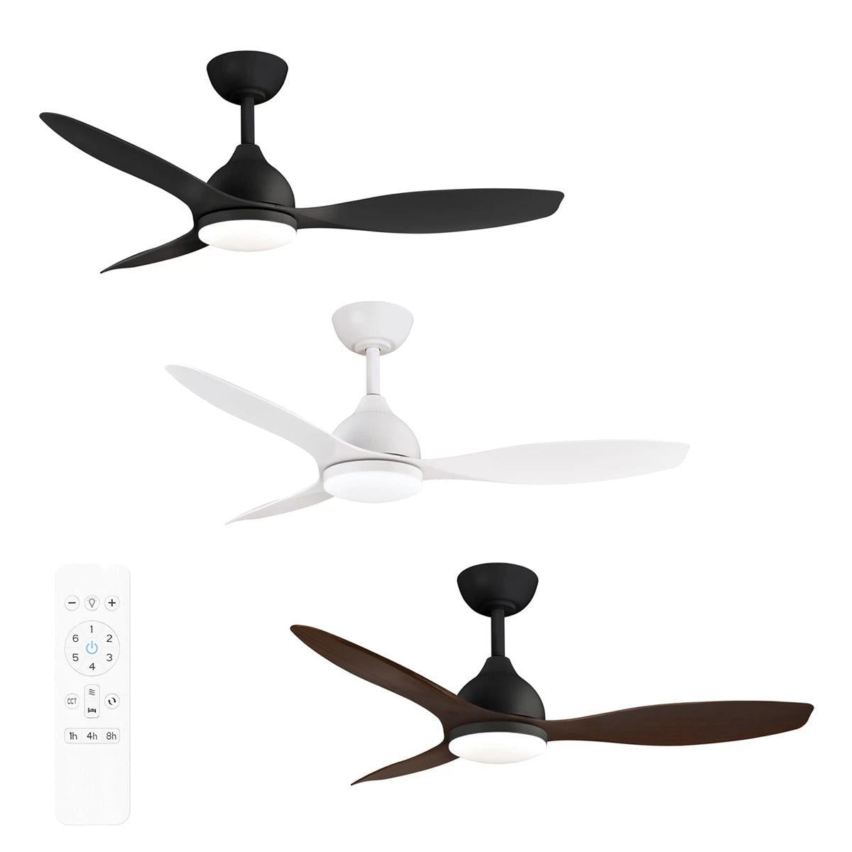 Martec Lighting 52" Elite DC Ceiling Fan Matt Black, Matt White, Matt