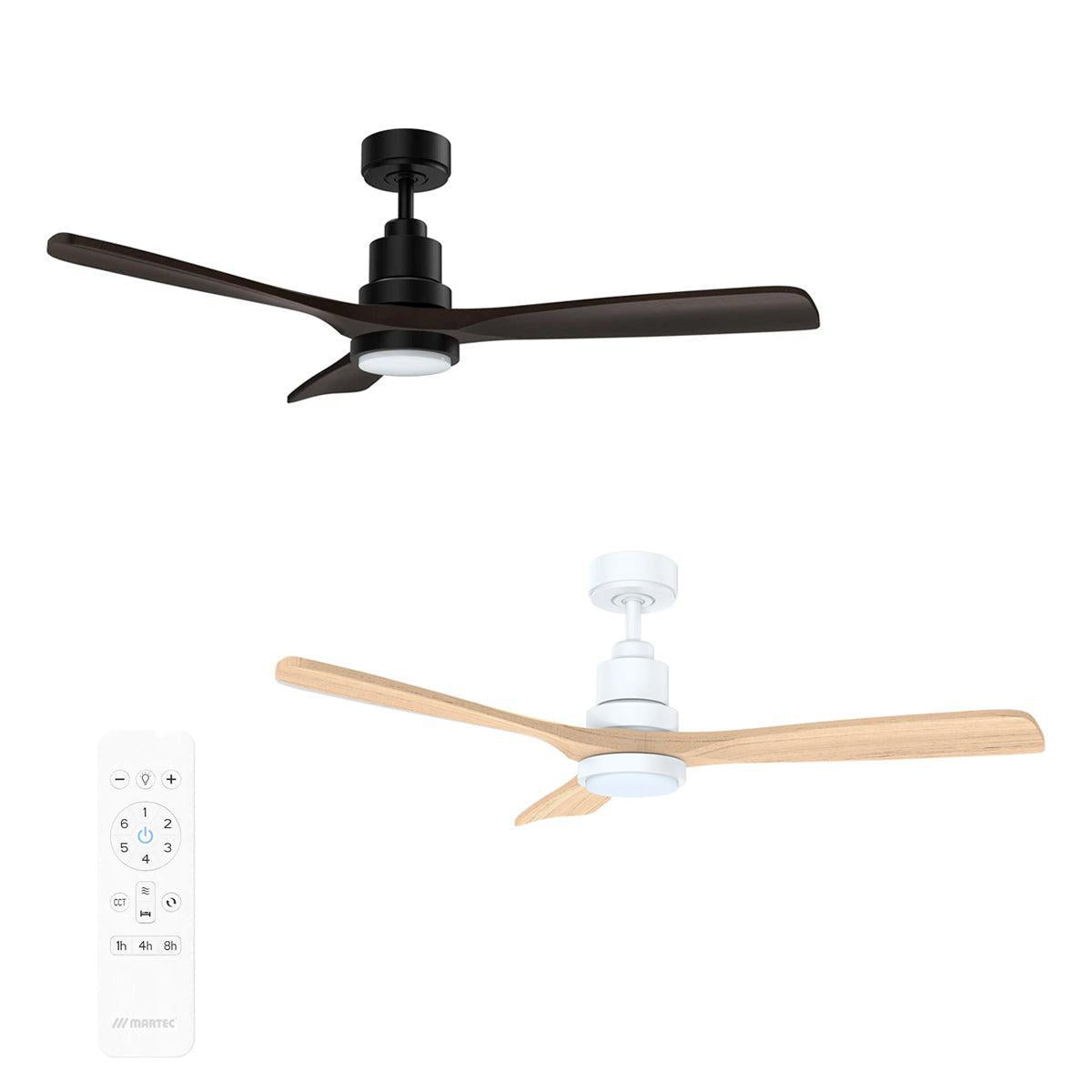 Martec Lighting 42" Mallorca Mini DC Ceiling Fan Matt Black/Walnut,