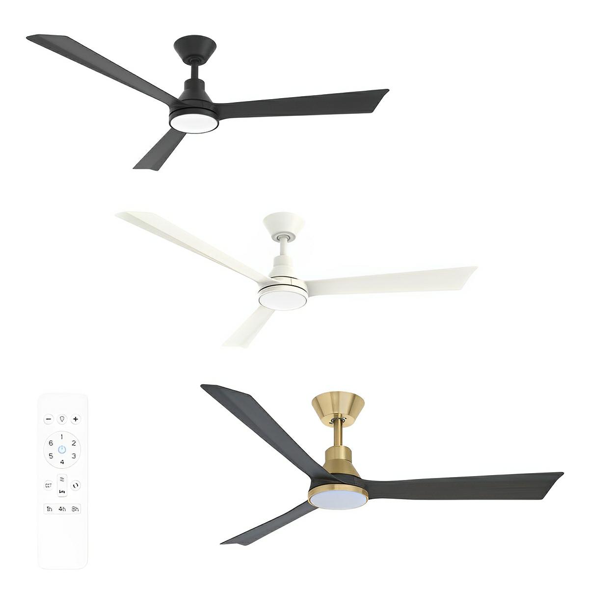 Martec Lighting 52" Riviera DC Ceiling Fan Matt Black, Matt White,