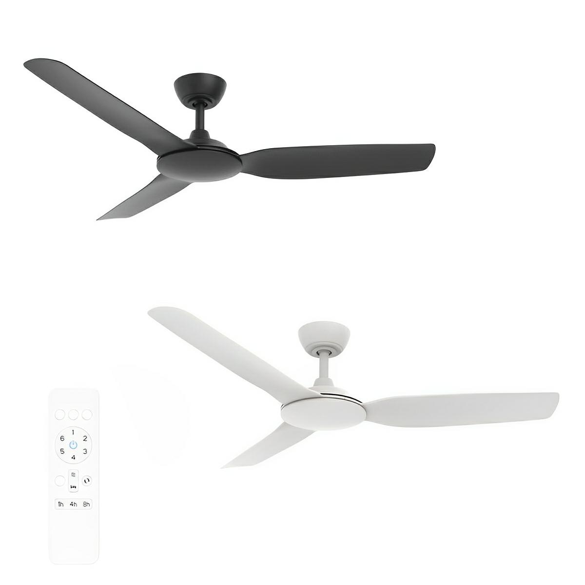 Martec Lighting 52" Viper DC Ceiling Fan Matt Black, White Satin