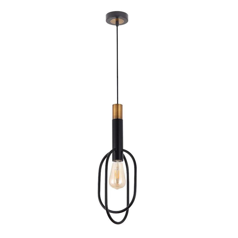 Marvin Pendant Light Oval in Black and Gold