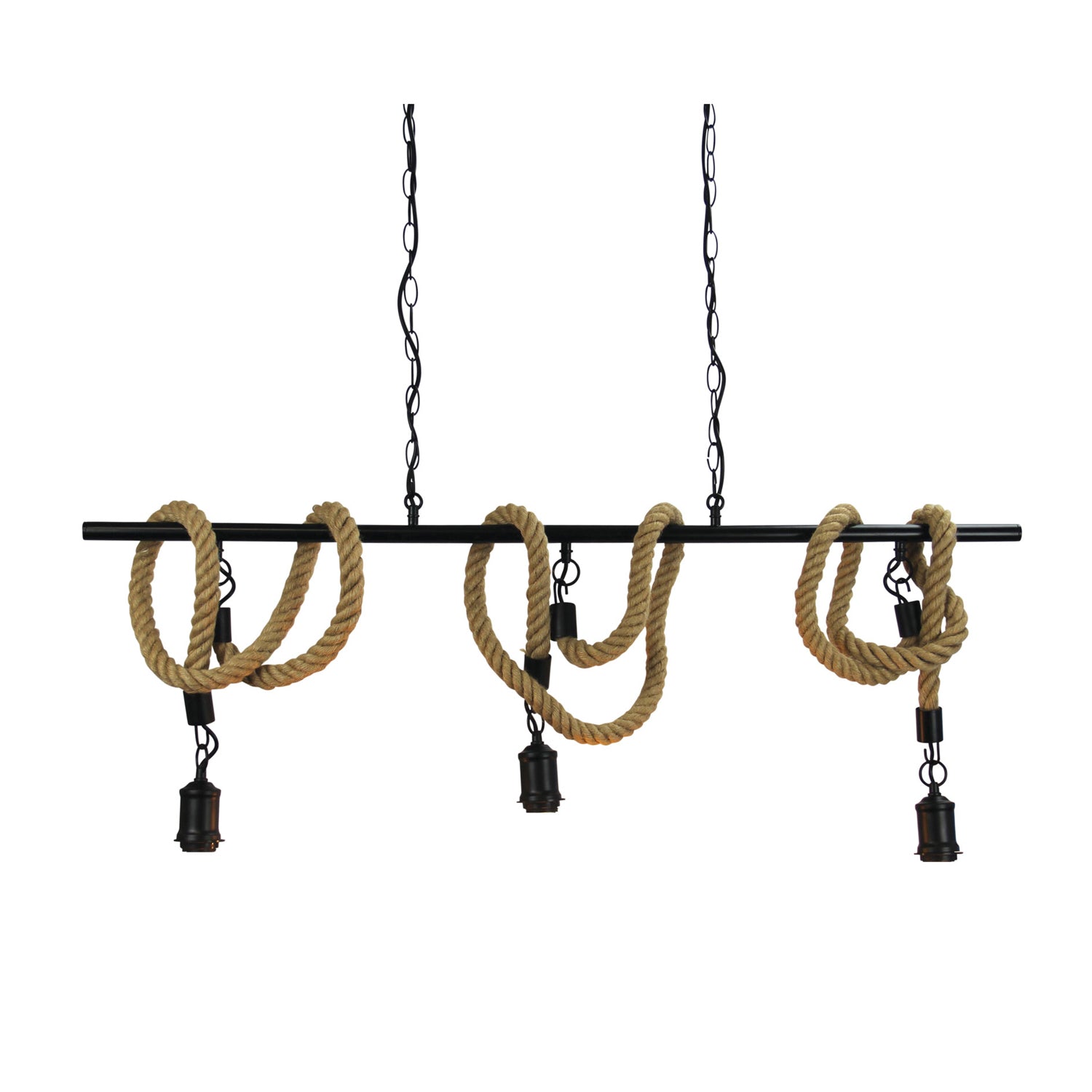 Oriel Lighting SL65013BK | Rope Triple Pendant Light