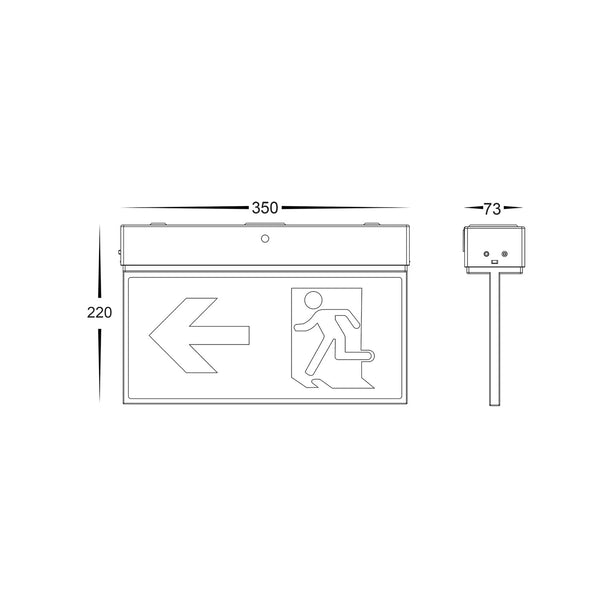 Slimline Emergency LED Exit Light Surface Mounted LED Exit Light in Ma ...