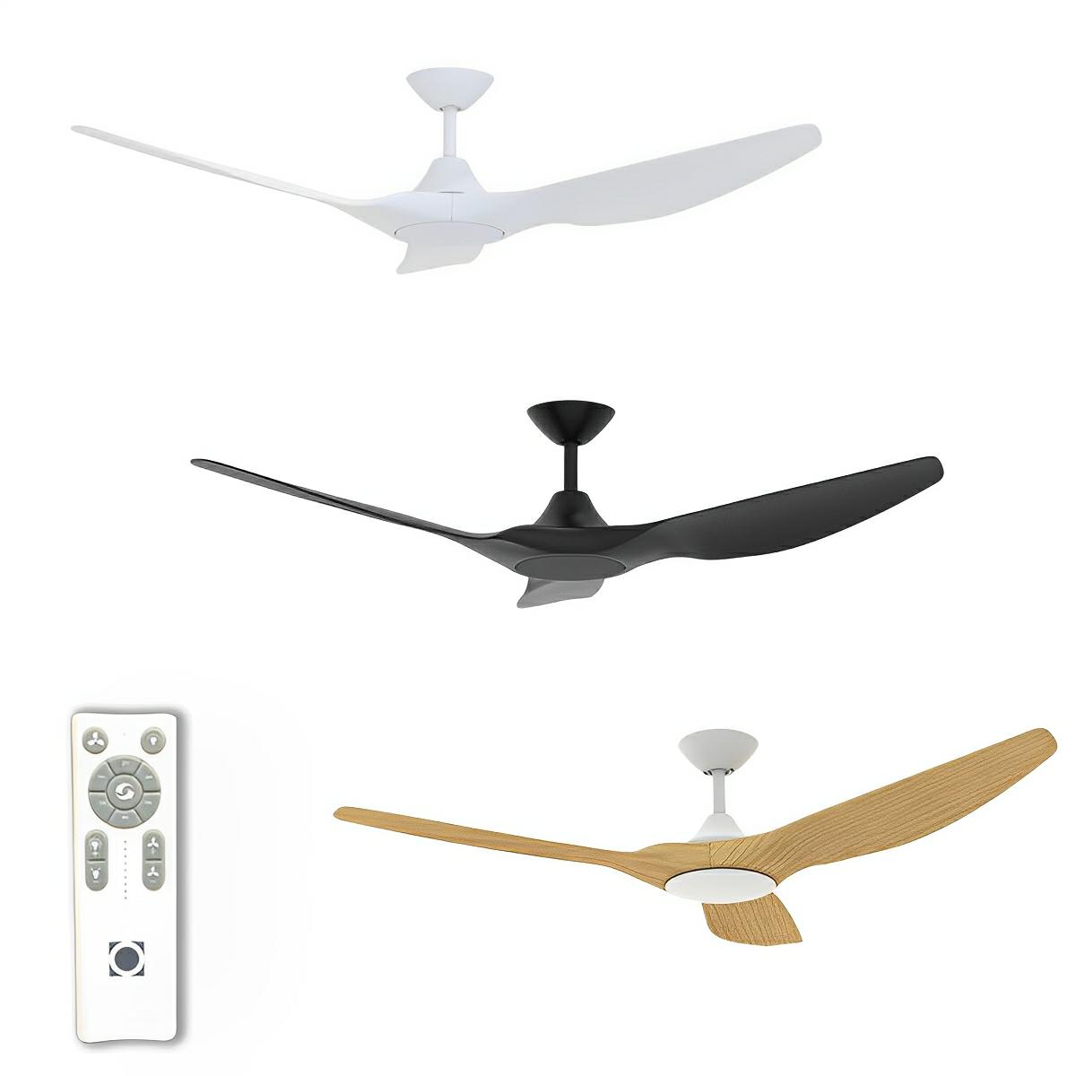 Domus Lighting 60" Strike DC Ceiling Fan White, Black, Walnut, Oak