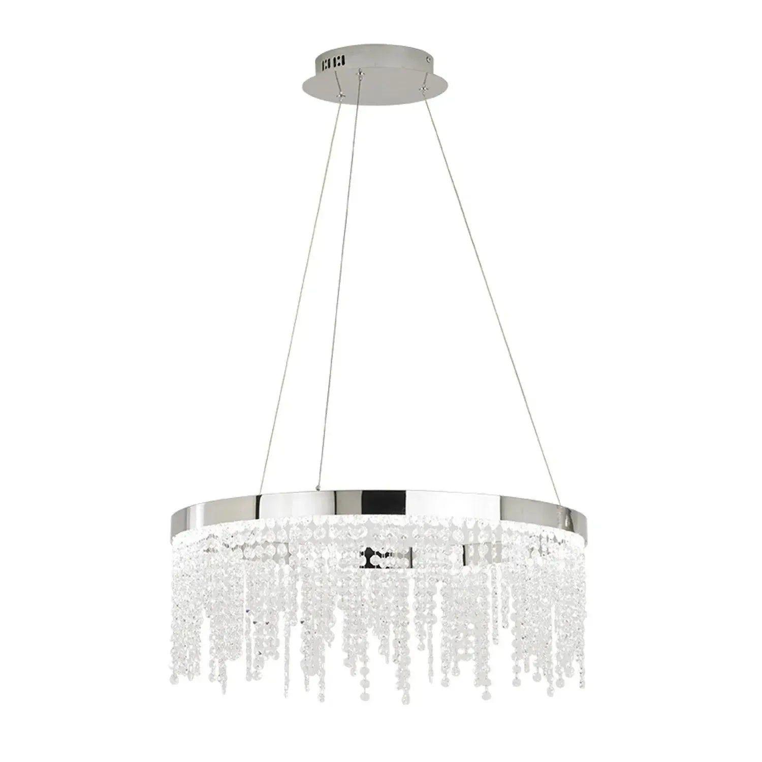 Eglo Antelao LED Pendant Light Round 28w 4000k in Chrome and Crystal