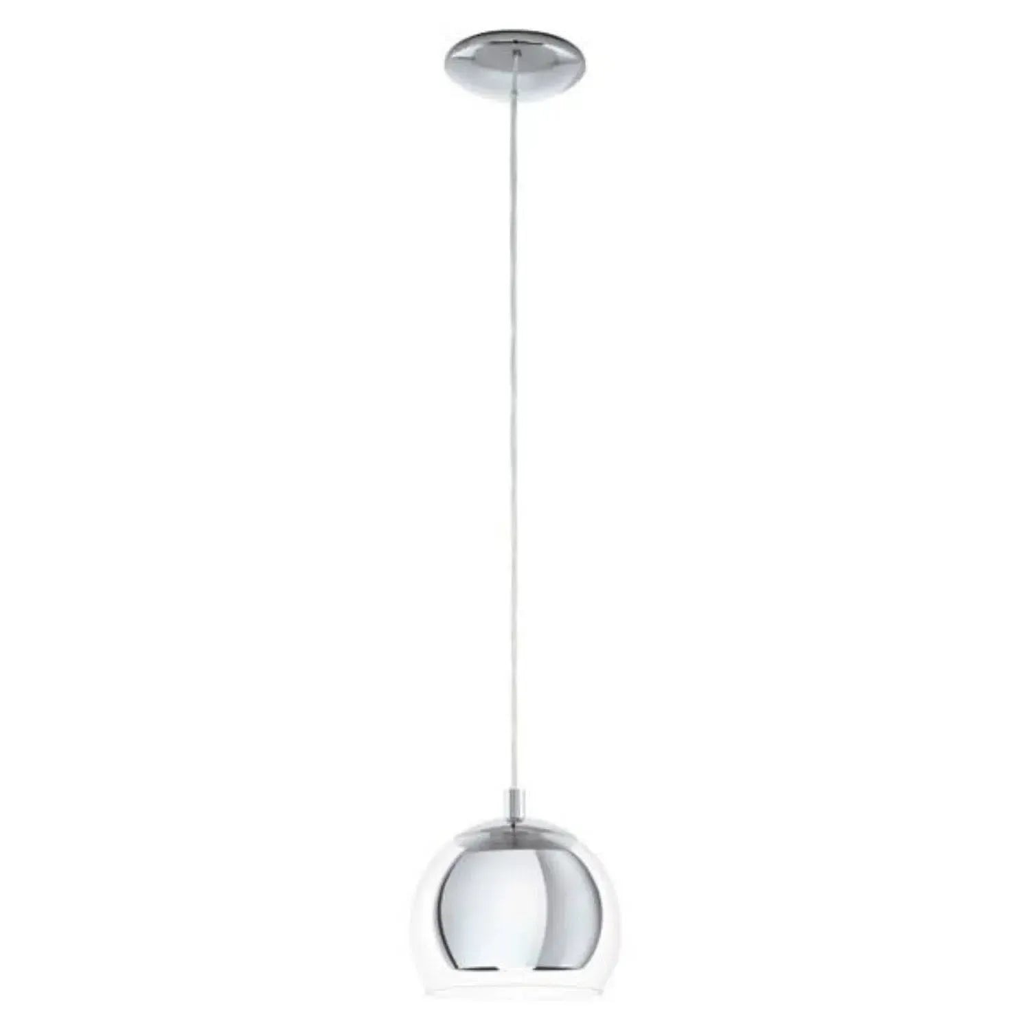Eglo Rocamar Pendant Light in Chrome/Clear Glass