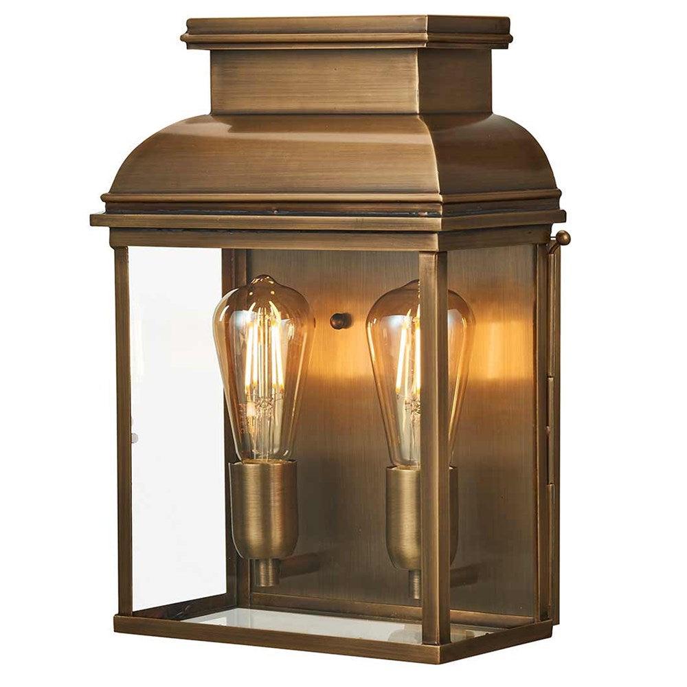 Elstead Old Bailey 2Lt Outdoor Wall Light in Aged Brass
