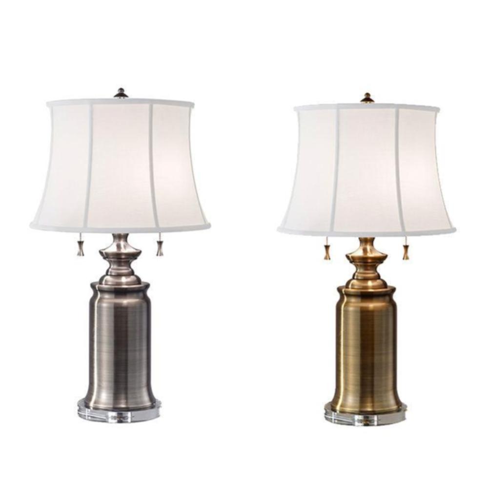 Elstead Stateroom 2Lt Table Lamp in Antique Nickel and Bali Brass