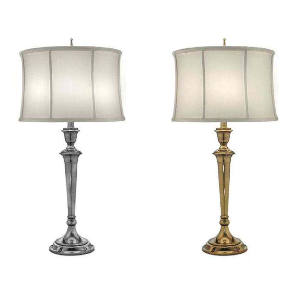 Elstead Syracuse Table Lamp in Antique Nickel/Burnished Brass Elstead
