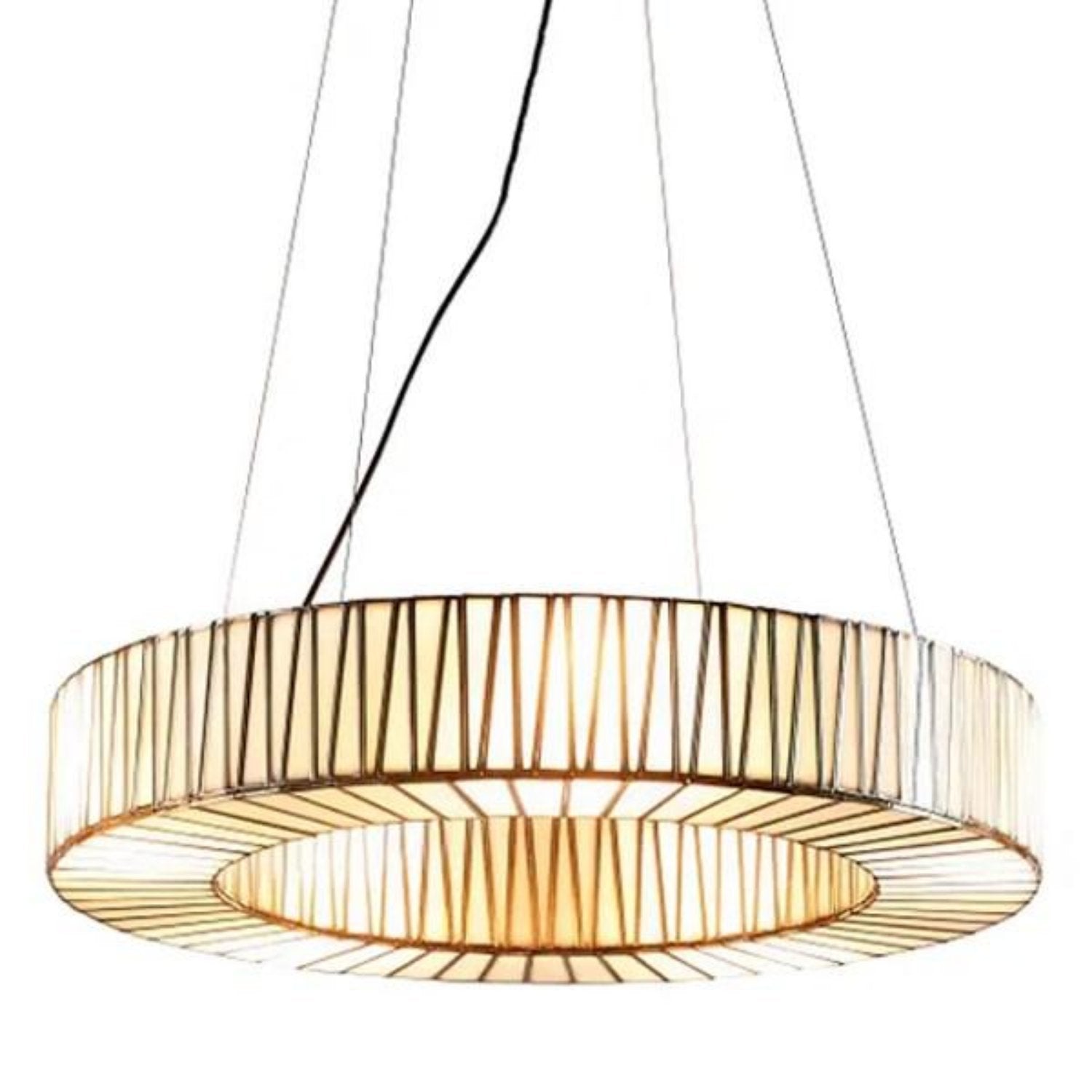 Emac & Lawton White Moon Ceiling Pendant Light 5Lt Large in Brass
