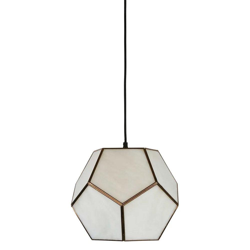 Emac & Lawton Ruby Pendant Light in Antique Brass / White