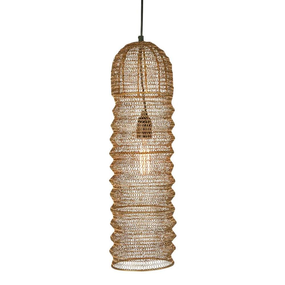 Emac & Lawton Monash Metal Wire Mesh Pendant Light in Brass or Black