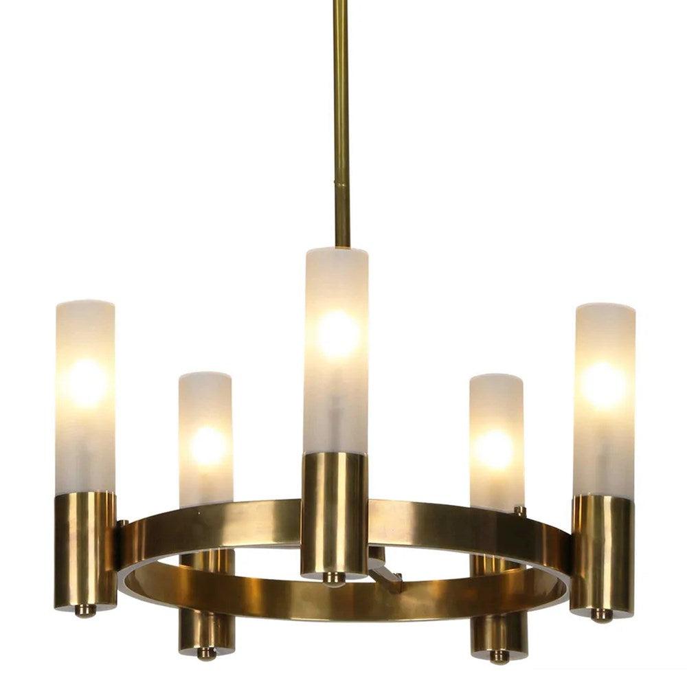 Emac & Lawton Oscar Pendant Light 5Lt in Antique Brass