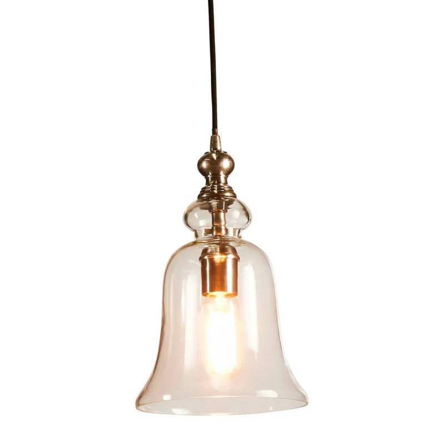 Emac & Lawton Tivoli Glass Pendant Light 1xE27 40w in Antique Silver