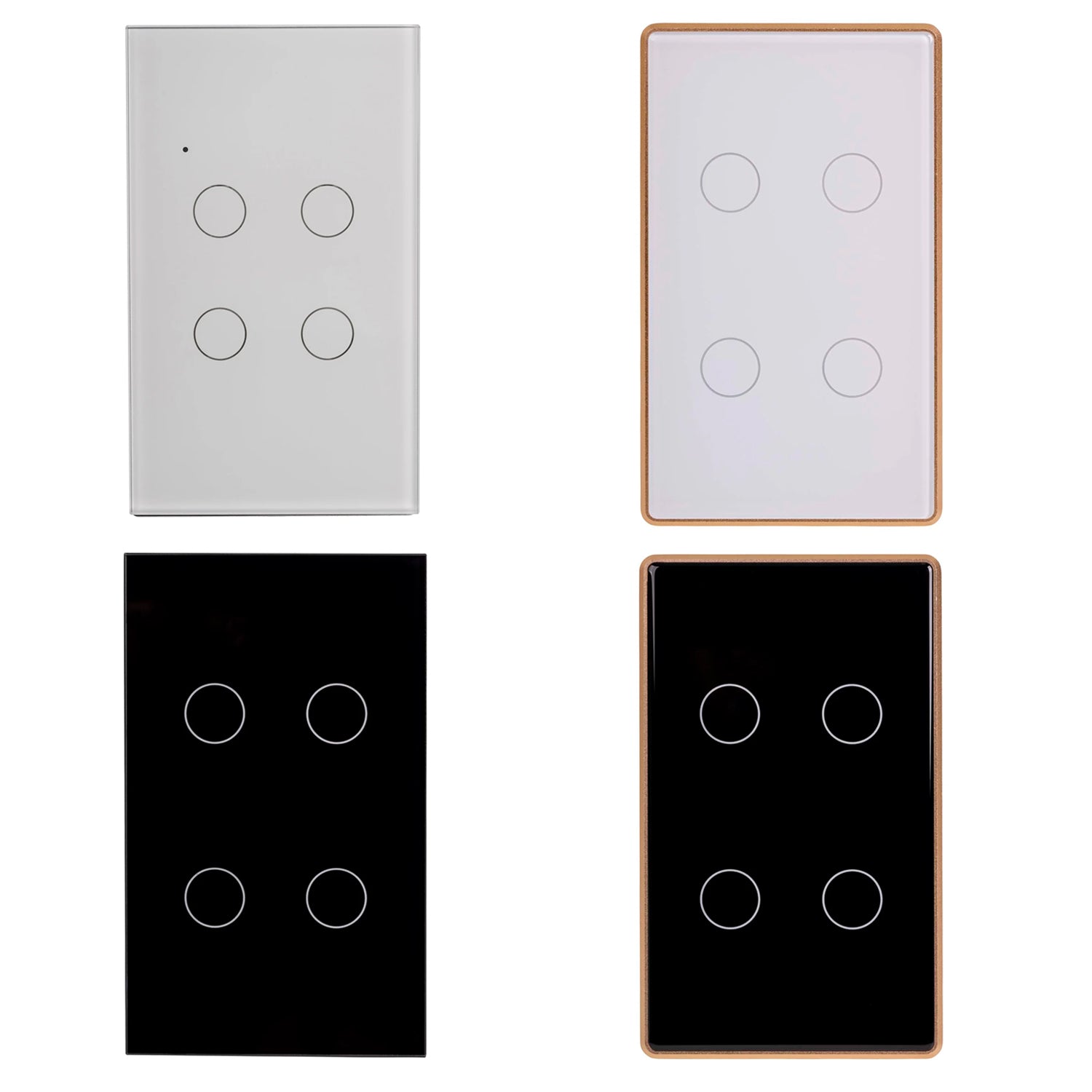 Havit Lighting HV9110-4 | Wifi 4 Gang White, Black Wall