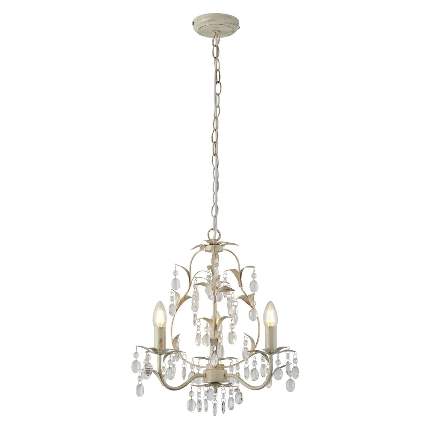 Lexi Lighting Madelyn Crystal Chandelier Light - Ivory and Brushed