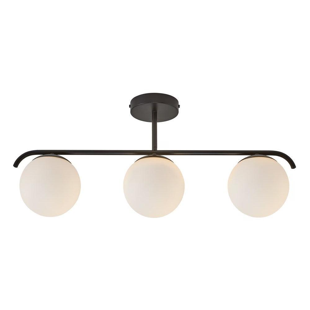 Nordlux Exclusive Grant Pendant Light 3Lt Black/Opal, Brass/Opal